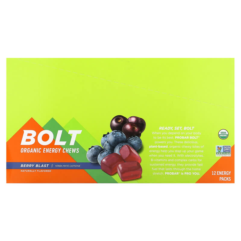 Pro Bar BOLT - Organic Energy Chews Berry Blast 12 pack – iShop ...